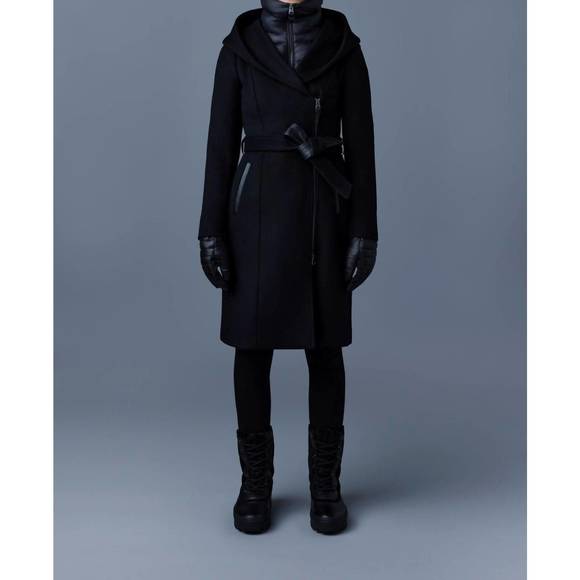 Mackage | Jackets & Coats | New Mackage Shia Belted Wool Coat In Black ...